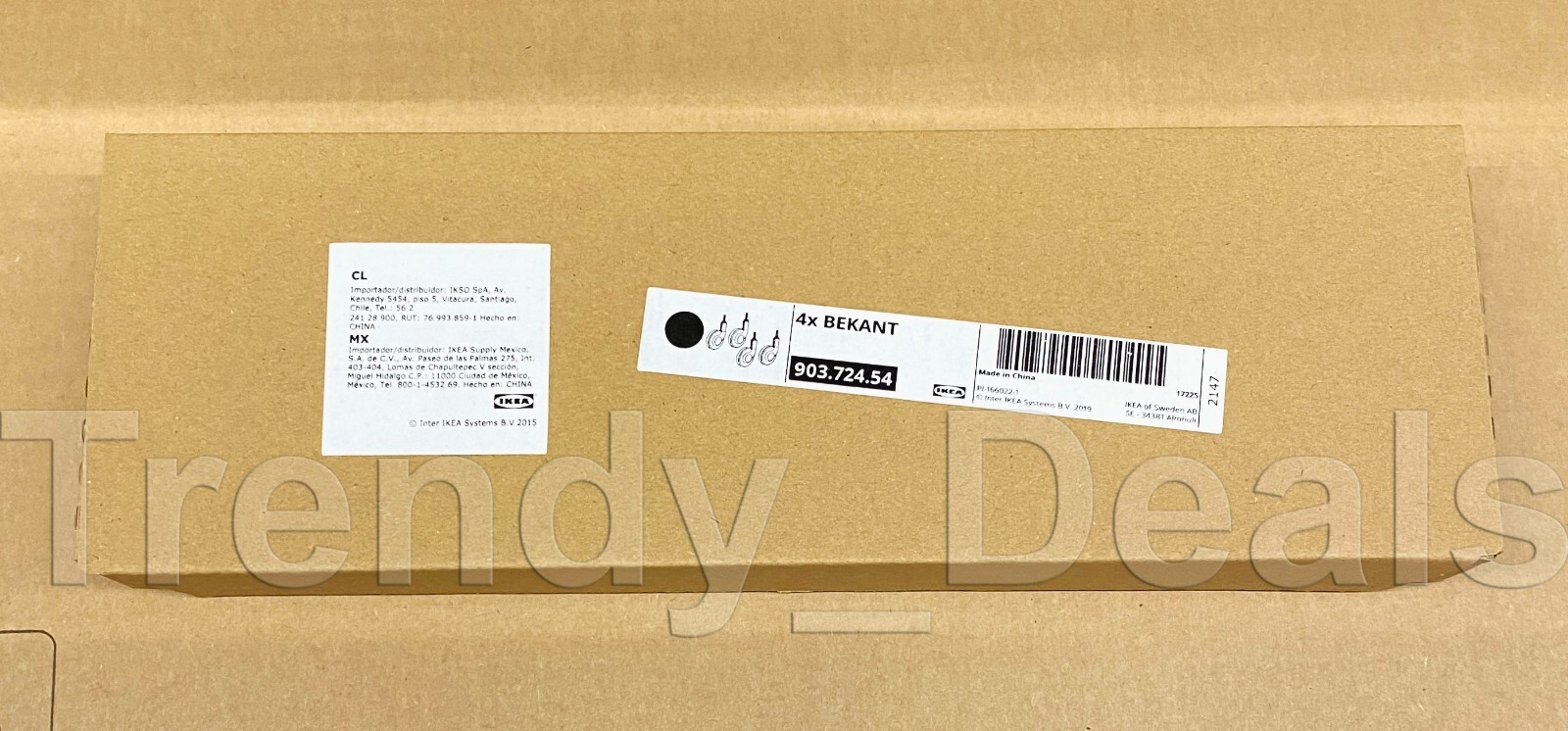 SET of 4 - Ikea BEKANT Casters Wheels Rubber-Coated 903.724.54 Black ...