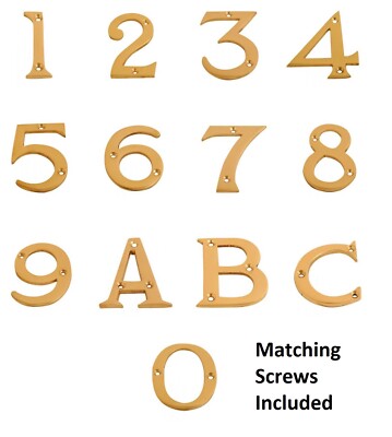 Brass Door Numbers & Letters 3" ( 75 mm ) Polished Solid | House Flat ...