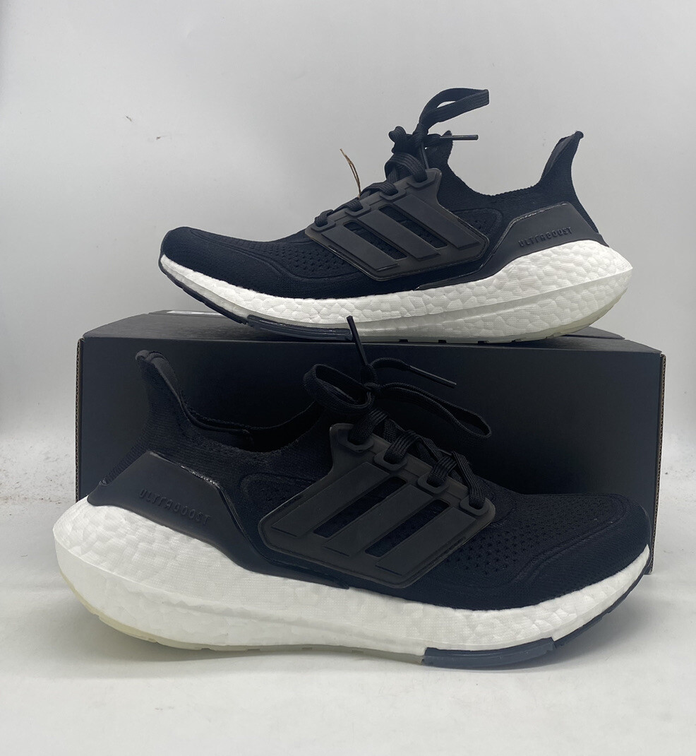 Adidas Ultraboost 21 White Core Black Running Boost Shoes FY0402 Womens ...