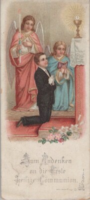 First Holy Communion 1920's Antique Religious German Prayer Card | eBay