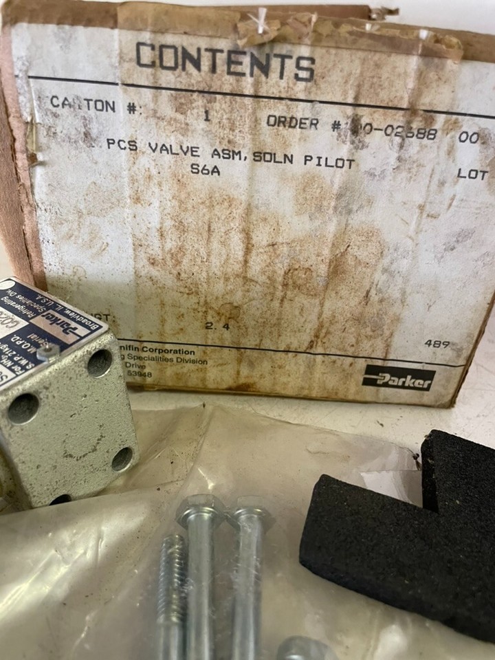 PARKER S6A modular SOLENOID pilot VALVE with bolts Adaptomode Module ...