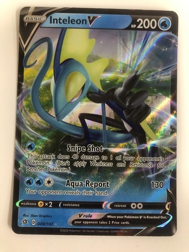 Pokemon Inteleon V SWSH02 Rebel Clash 2020 NM Foil 049/192 Box 4 | eBay
