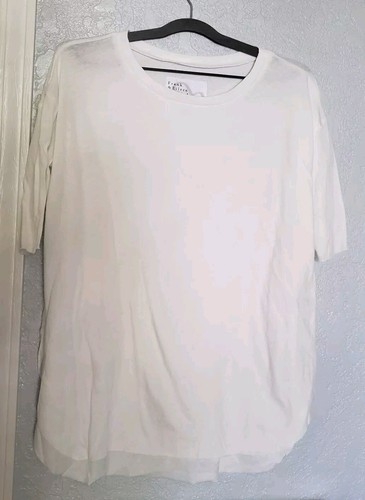 Frank & Eileen Tee Lab 1/2 Sleeve T Shirt Size Medium Tunic Style Raw Hem Sheer | eBay
