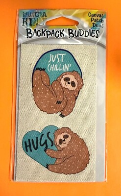 SLOTH CHILLIN' 2 PACK DIE CUT CANVAS 2.5" DECALS STICKERS FOR CLOTH ...