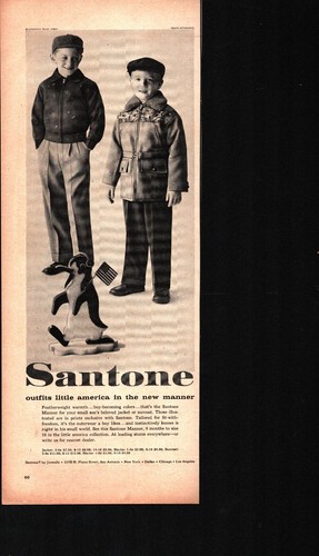 1956 Santone Little Boys Children's Clothing SUITS penguin Ad nostalgic ...