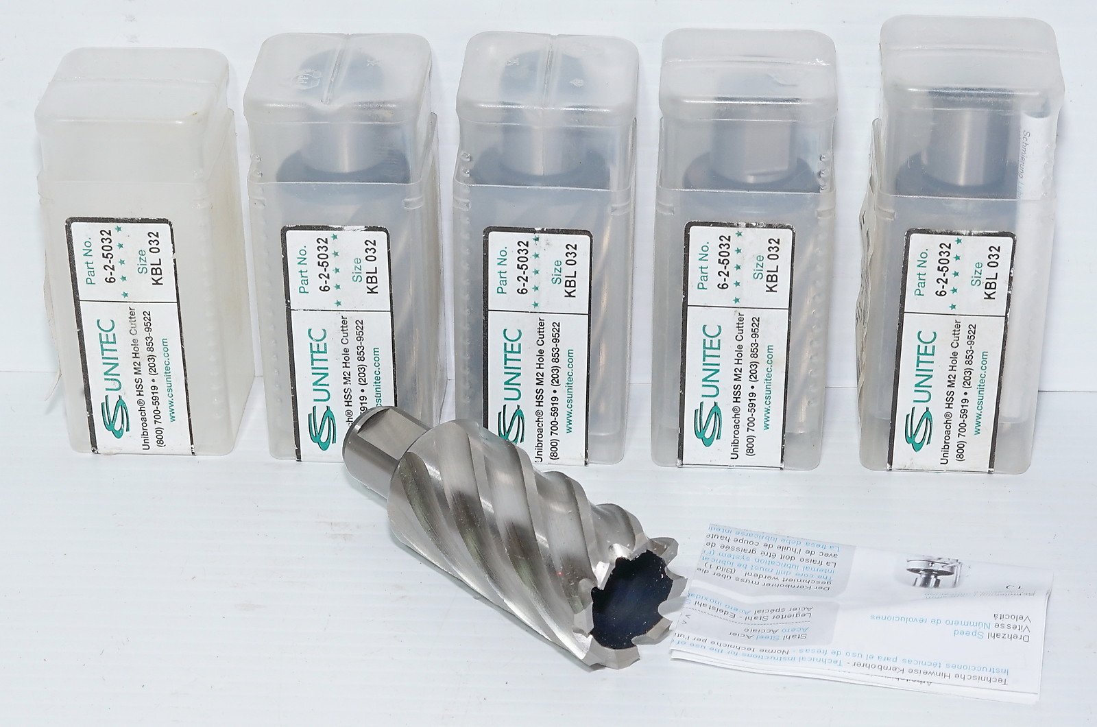 Unitec BDS KBL032 32x50 HSS Annular Cutter -Set of FIVE- Broach Core ...