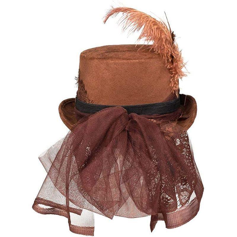 Boland Victorian Steampunk Top Hat with Goggles & Veil Adult Fancy ...