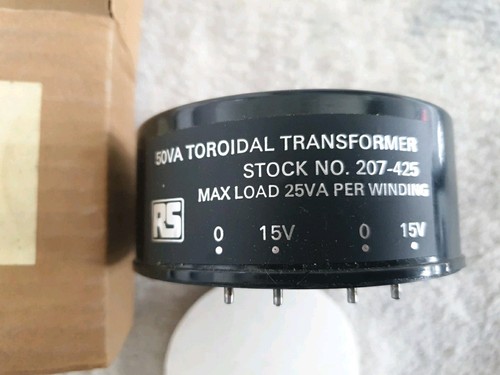 NEW 50 VA Toroidal Transformer. RS Stock No. 207-425 max load 25VA (ML-806) | eBay UK