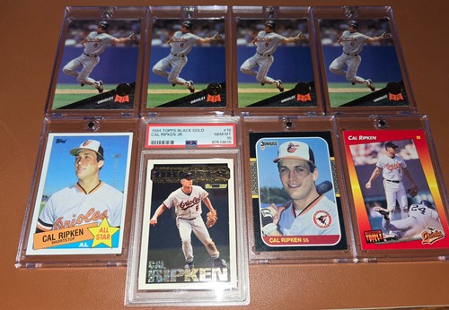 Cal Ripken Jr. HOF Baseball Card lot, base cards and PSA 10 Topps Black ...