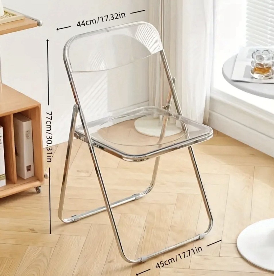 Luxury Modern Acrylic Folding Chair Transparent Clear Folding office ...