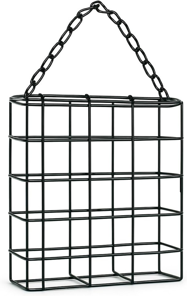 2 x Suet Fat Cake Bird Feeder's Block Holder Green Metal With Hanging ...