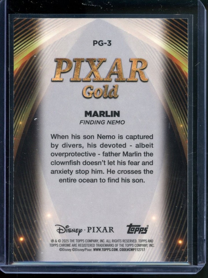 2025 Topps Chrome Pixar Gold Marlin PG-3 Finding Nemo | Gold Parallel ...