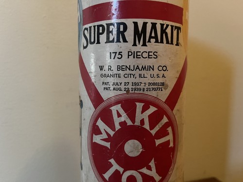 Vintage 1939 Super Makit Toy W.R. Benjamin Co. Contains 150 Original ...