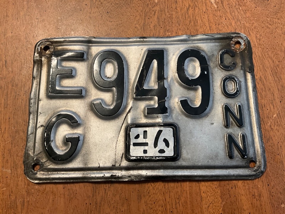 1946 Connecticut License Plate Tag EG 949 | eBay