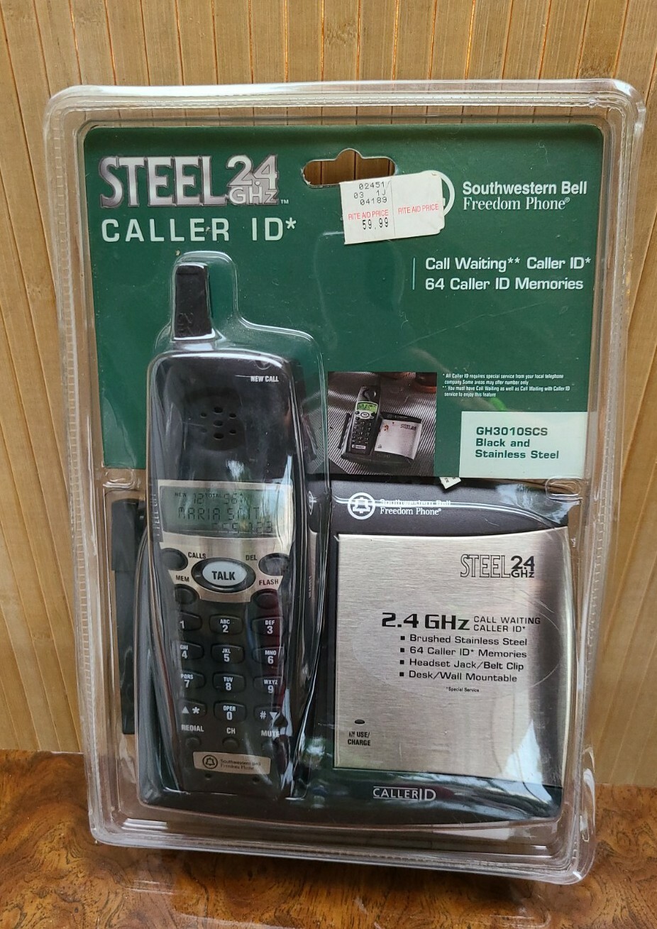Southwestern Bell Freedom Phone Cordless Stainless Steel Black ...