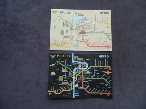 2 Postcards of Prague Metro Map, Praha Metro | eBay