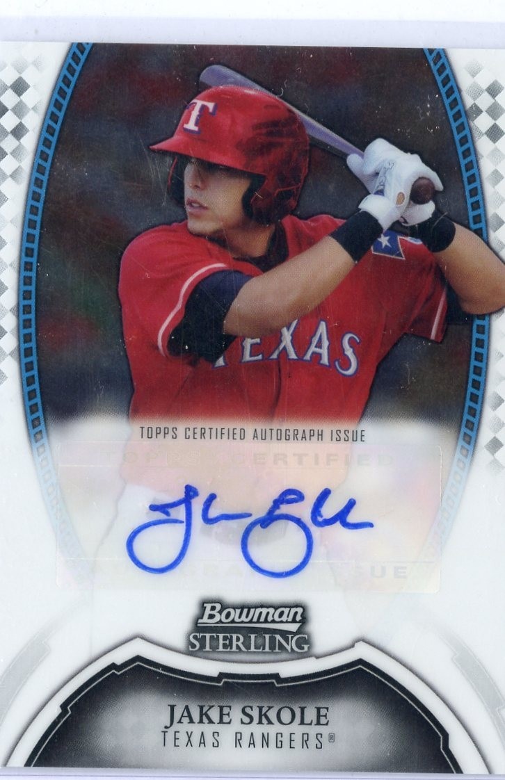 2011 BOWMAN STERLING #BSP-JK JAKE SKOLE AUTOGRAPH ROOKIE RC -TEXAS ...