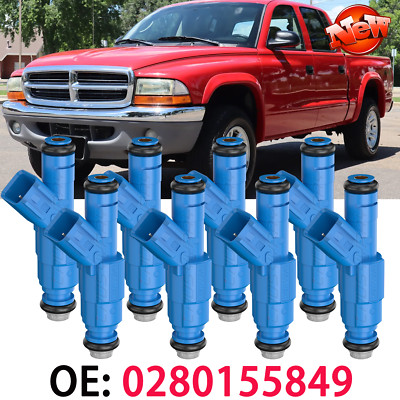 8 NEW OEM FUEL INJECTORS 0280155849 FOR 2001 2002-2007 Dodge Dakota 4 ...