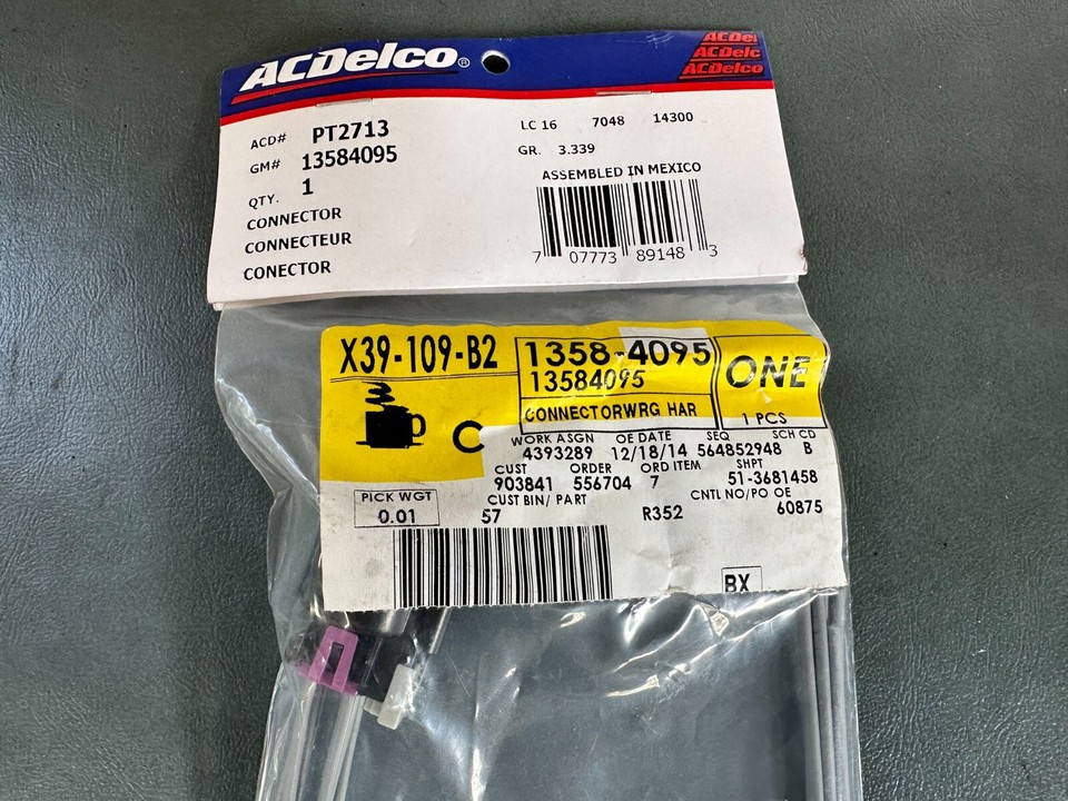 GM OEM NOS 13584095 Emission Control Connector 2013-2015 Chevrolet ...