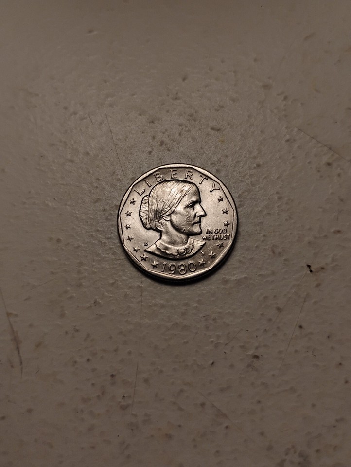 1980 D Susan B Anthony Liberty *One Dollar Coin* Circulated Rare Wide ...