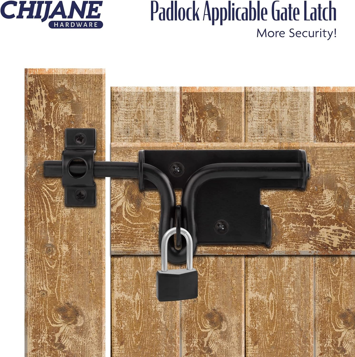 Heavy Duty Slide Bolt Gate Latch with Padlock Hole, Sliding Bolt Gate ...