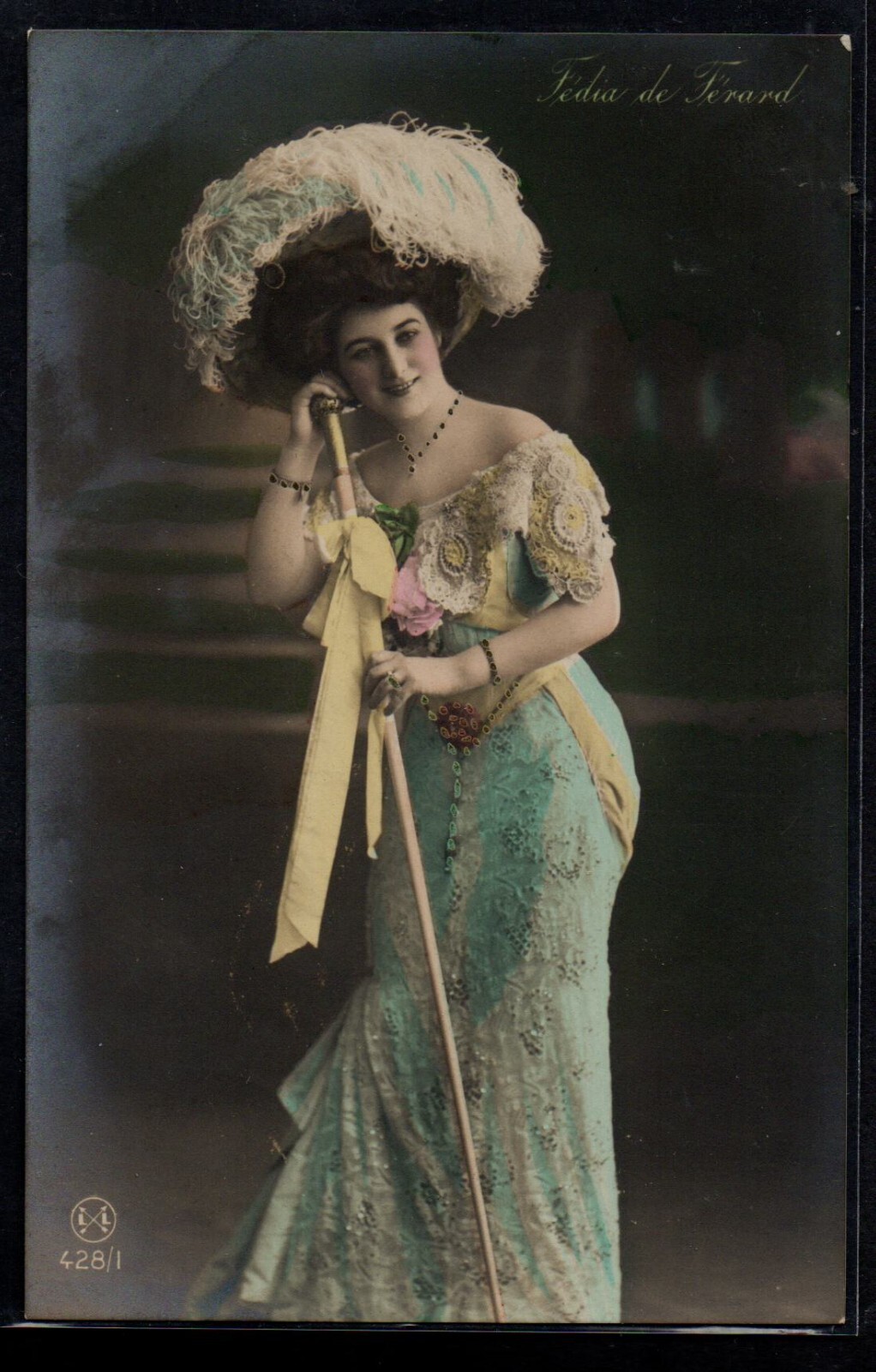 BK156 ARTIST STAGE STAR Fédia DE FERARD FEATHER HAT Tinted PHOTO pc | eBay