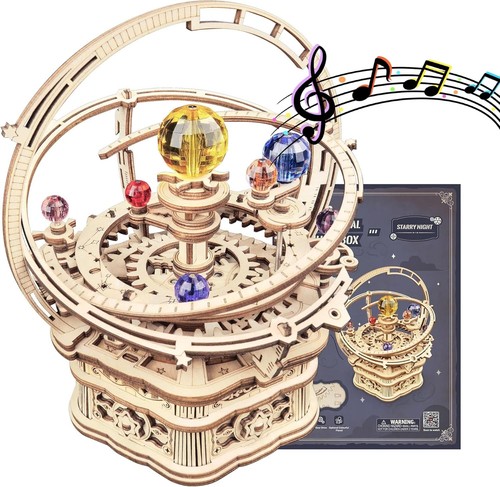 ROKR 3D Puzzles for Adults Orrery Music Box Wooden Model Building Set ...