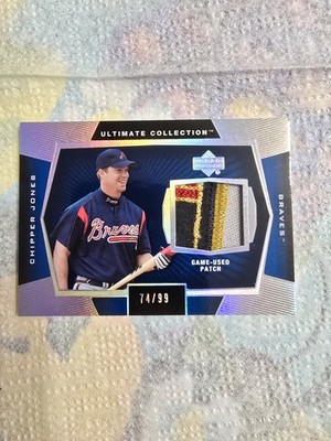Chipper Jones 4 Color Logo Jersey Patch Card 2003 UD Ultimate ...