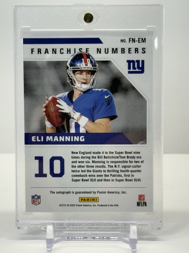 2022 - Eli Manning - Franchise Numbers - Autograph Card | eBay