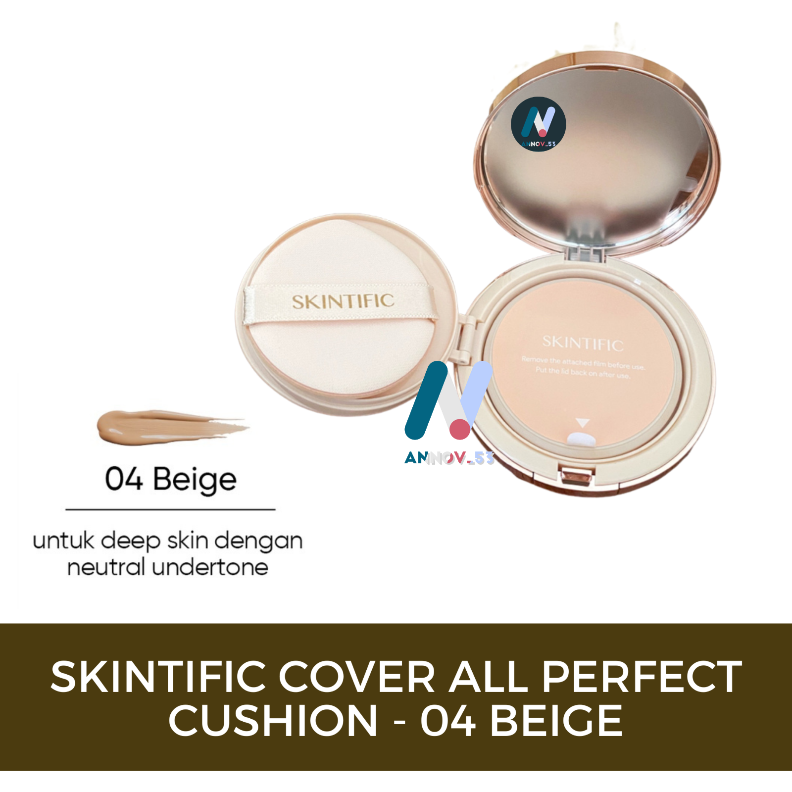 SKINTIFIC Perfect Cushion Full Coverage SPF35 PA++++ Waterproof #04 ...