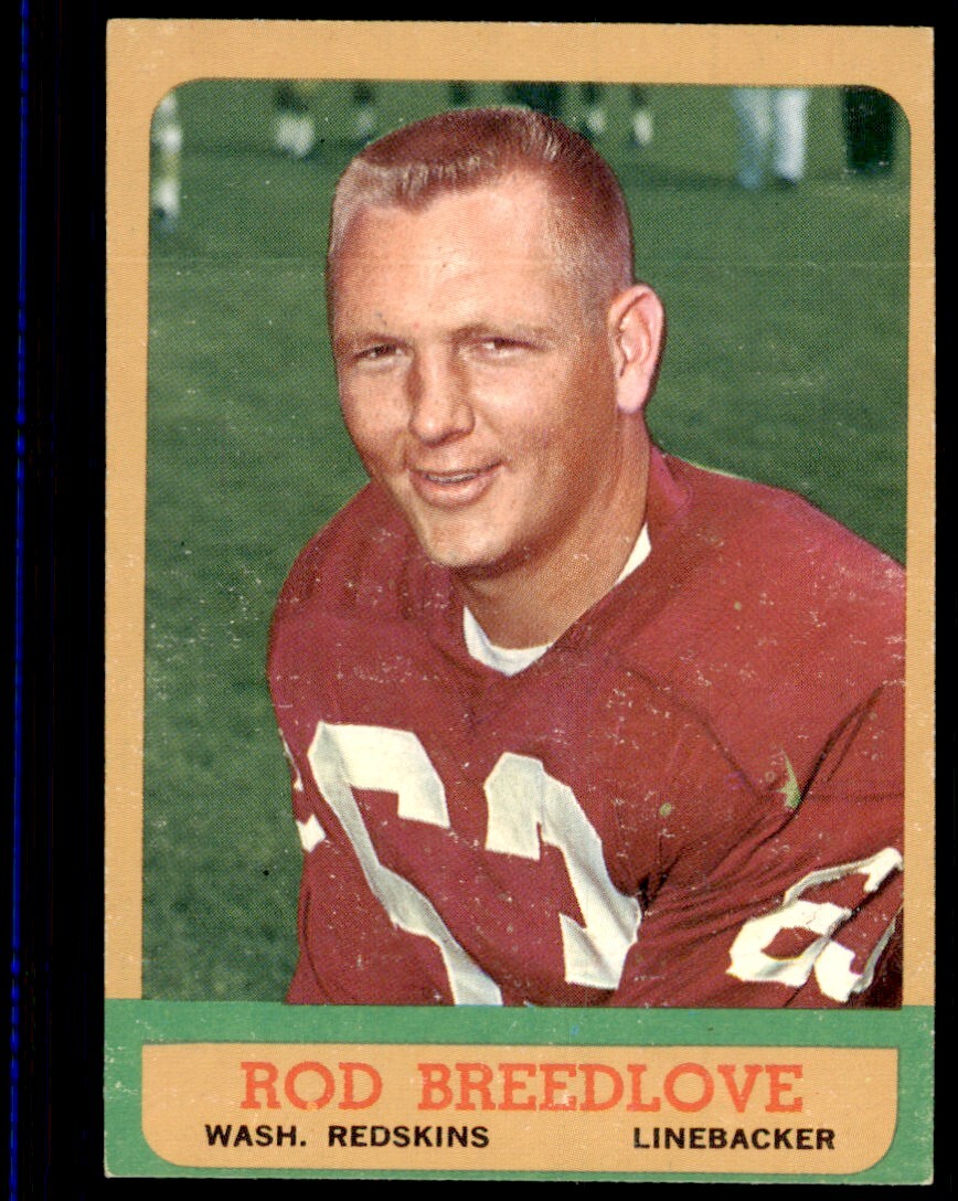 1963 Topps Rod Breedlove Rookie 1 Washington Redskins #166 | eBay
