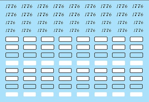 Seaboard Coast Line Bicentennial Locomotive 1776 Number Board DECALS HO ...
