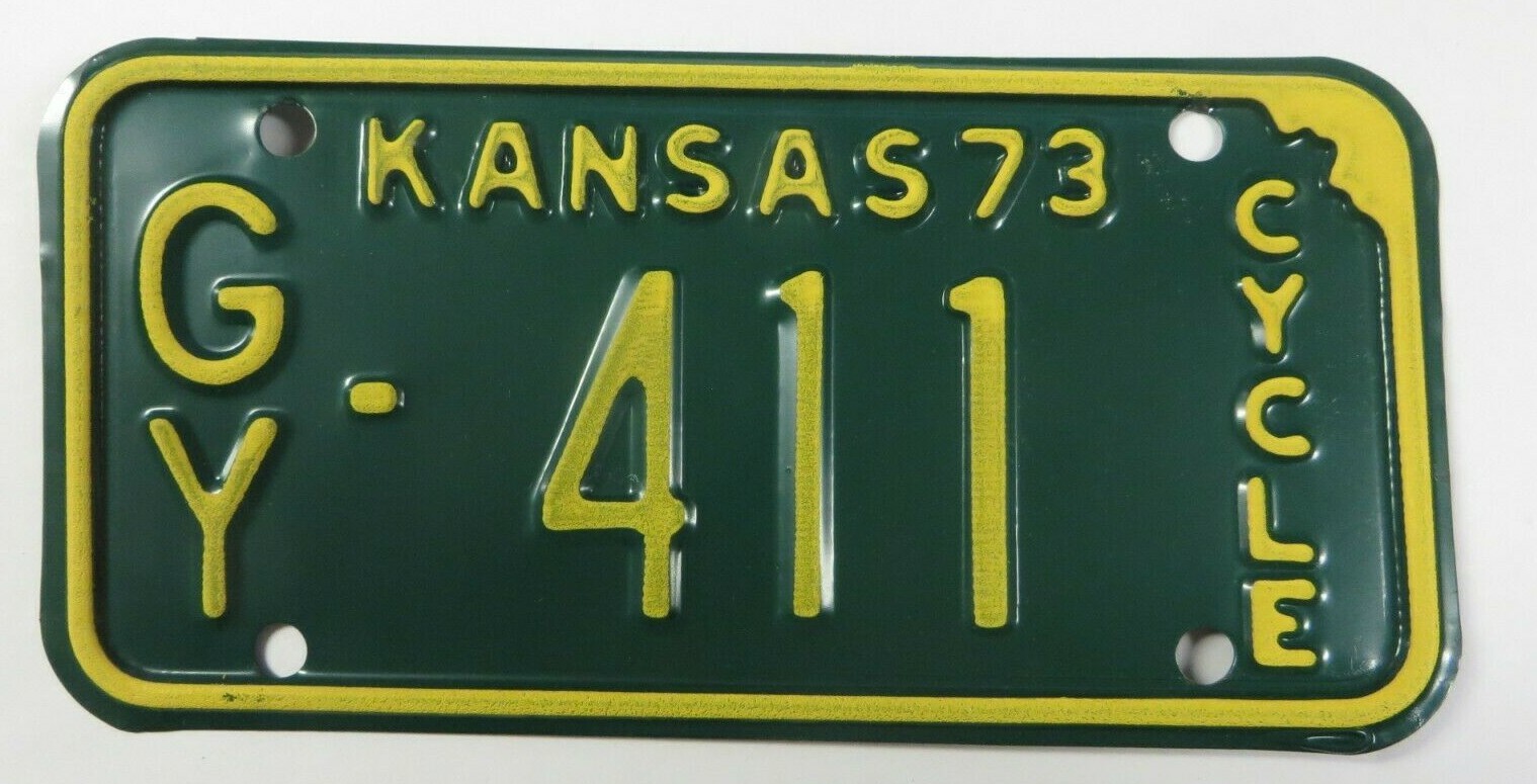 Vintage 1973 GRAY COUNTY KANSAS Motorcycle License Plate Tag #411 ...