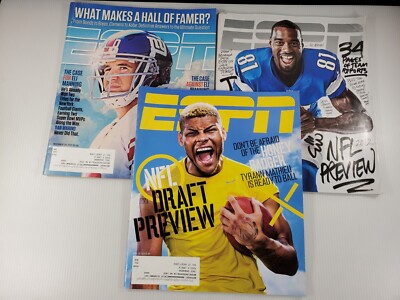 ESPN NFL Sports Magazines Lot of 3 magazines from 2012-13 Manning ...