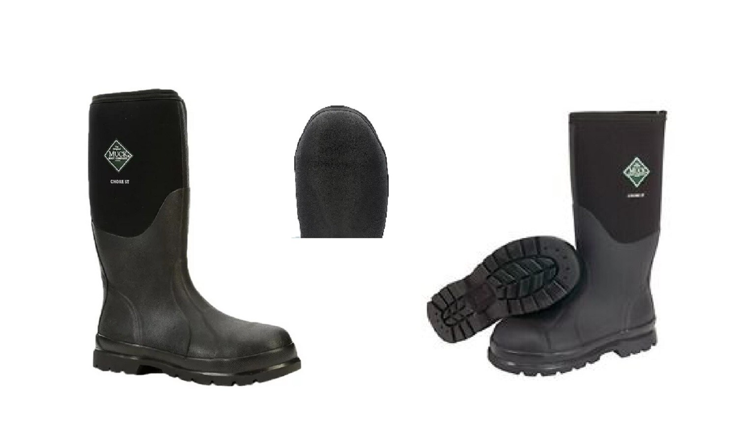Original Muck Boots Adult Chore ST High Boot Classic Steel Toe Black ...