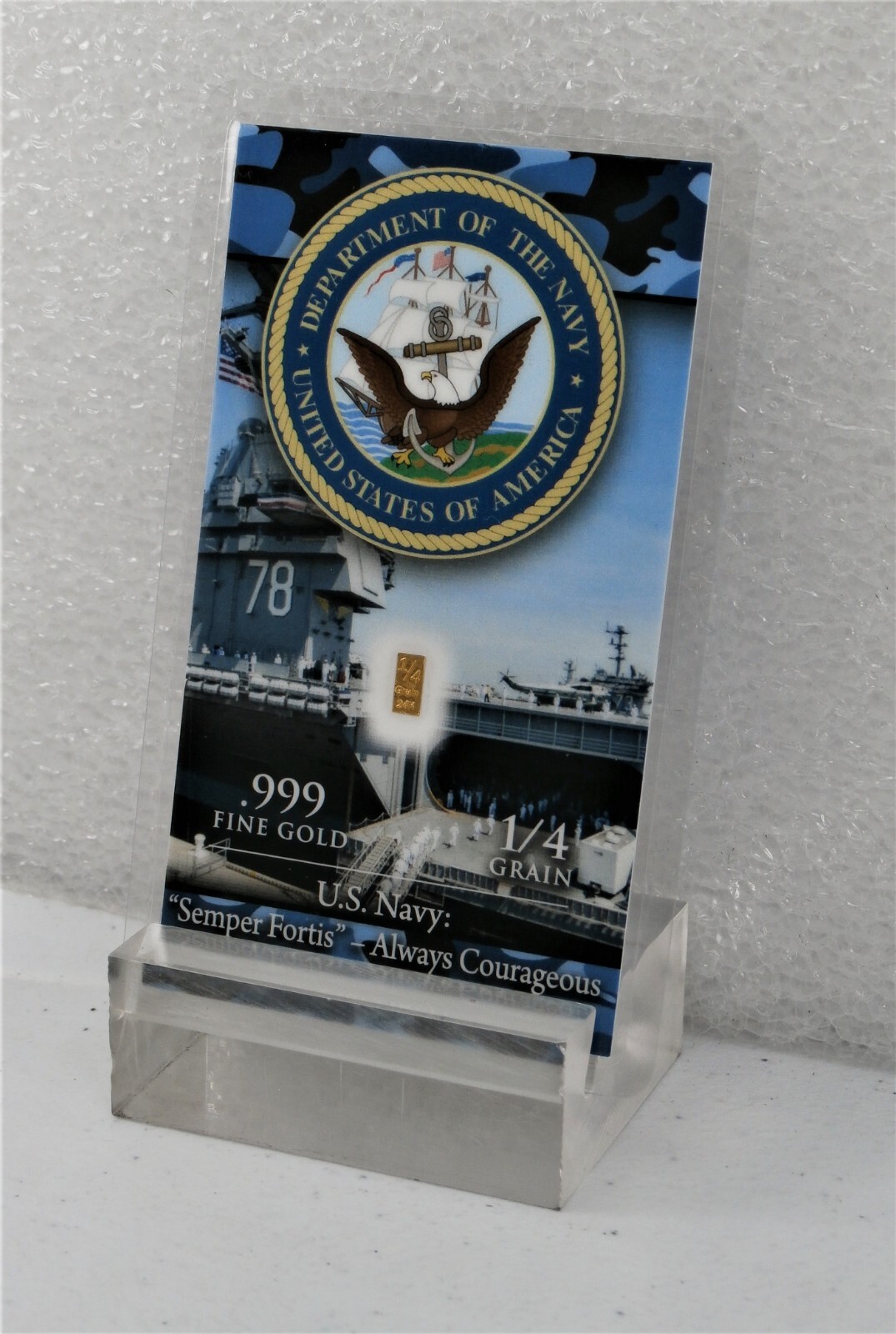 US NAVY GOLD 1/60 GRAM PURE FRACTIONAL GOLD BAR NAVY 24k PURE REAL GOLD ...