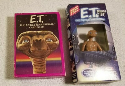 E.T. The Extra-Terrestrial Card Game (Parker Brothers) & Bendable Toy ...