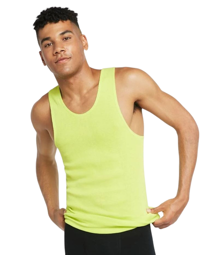 Bonds X-Temp Fluro Yellow Mens Chesty Cotton Plain Singlet Tank Top ...