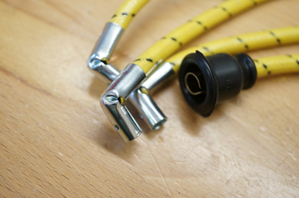 IH International Longstripe Cub Yellow Cloth Covered Copper Spark Plug ...