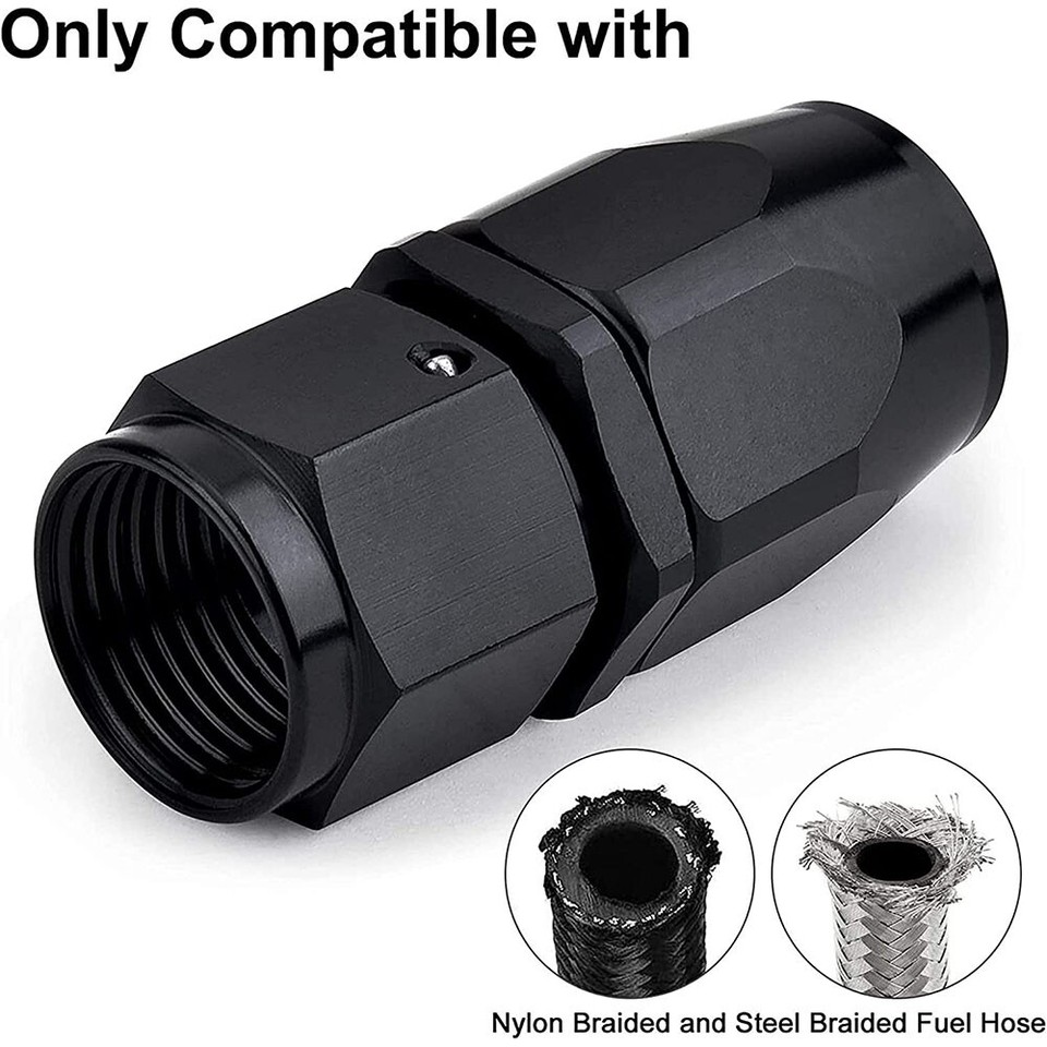 2Pcs Straight Swivel Hose End Fitting Adaptor AN6 6AN For Oil Fuel Line ...