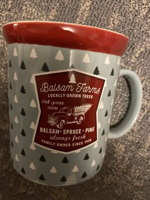 BALSAM FARMS LOCALLY GROWN CHRISTMAS TREES 24 OZ MUG BY DESIGN PAC GRAY ...