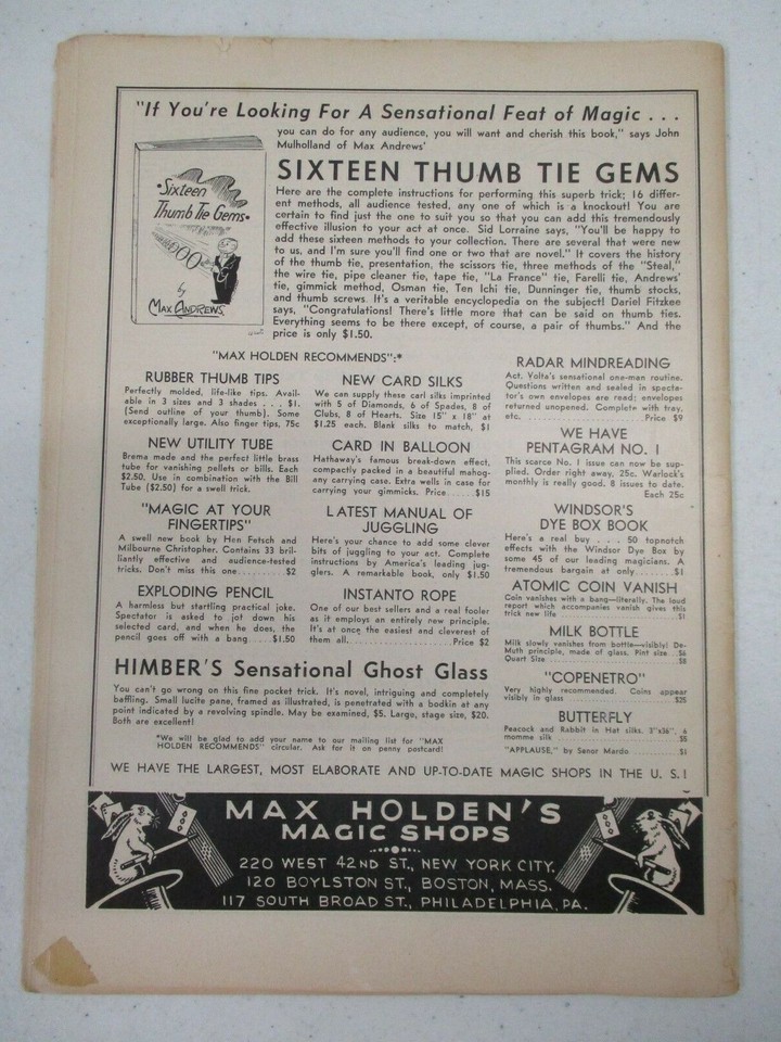 GENII THE CONJURORS MAGAZINE JULY 1947 PETER GODFREY MAGIC MAGICIAN ...