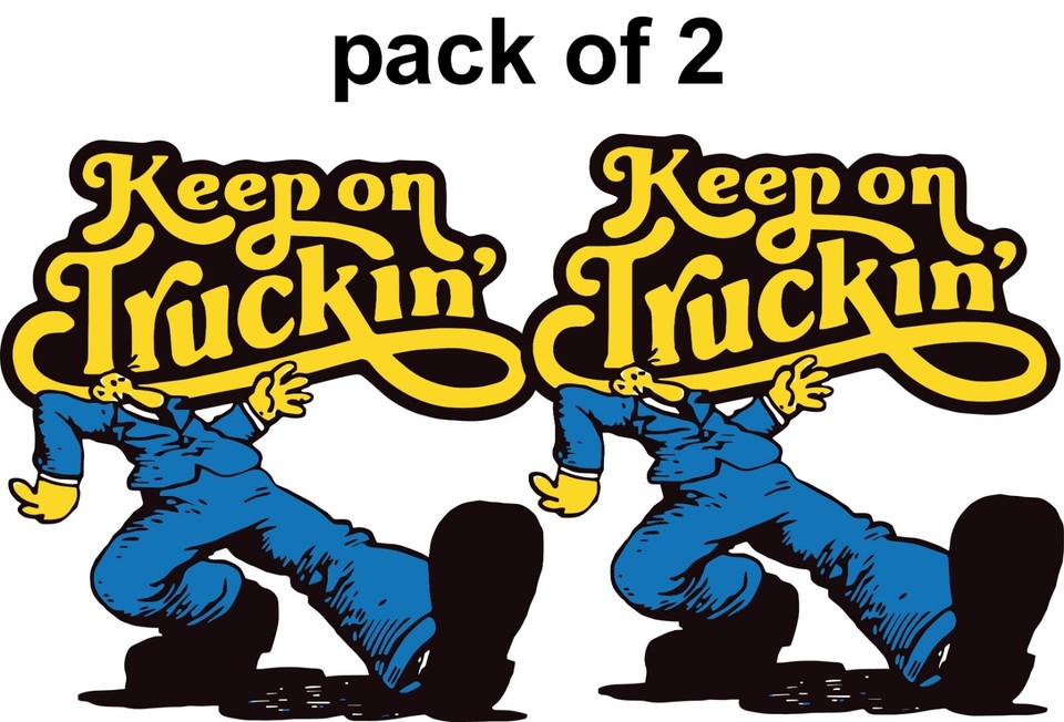 Pair of KEEP ON TRUCKIN' Vintage Style DECALs, Vinyl STICKER for truck ...