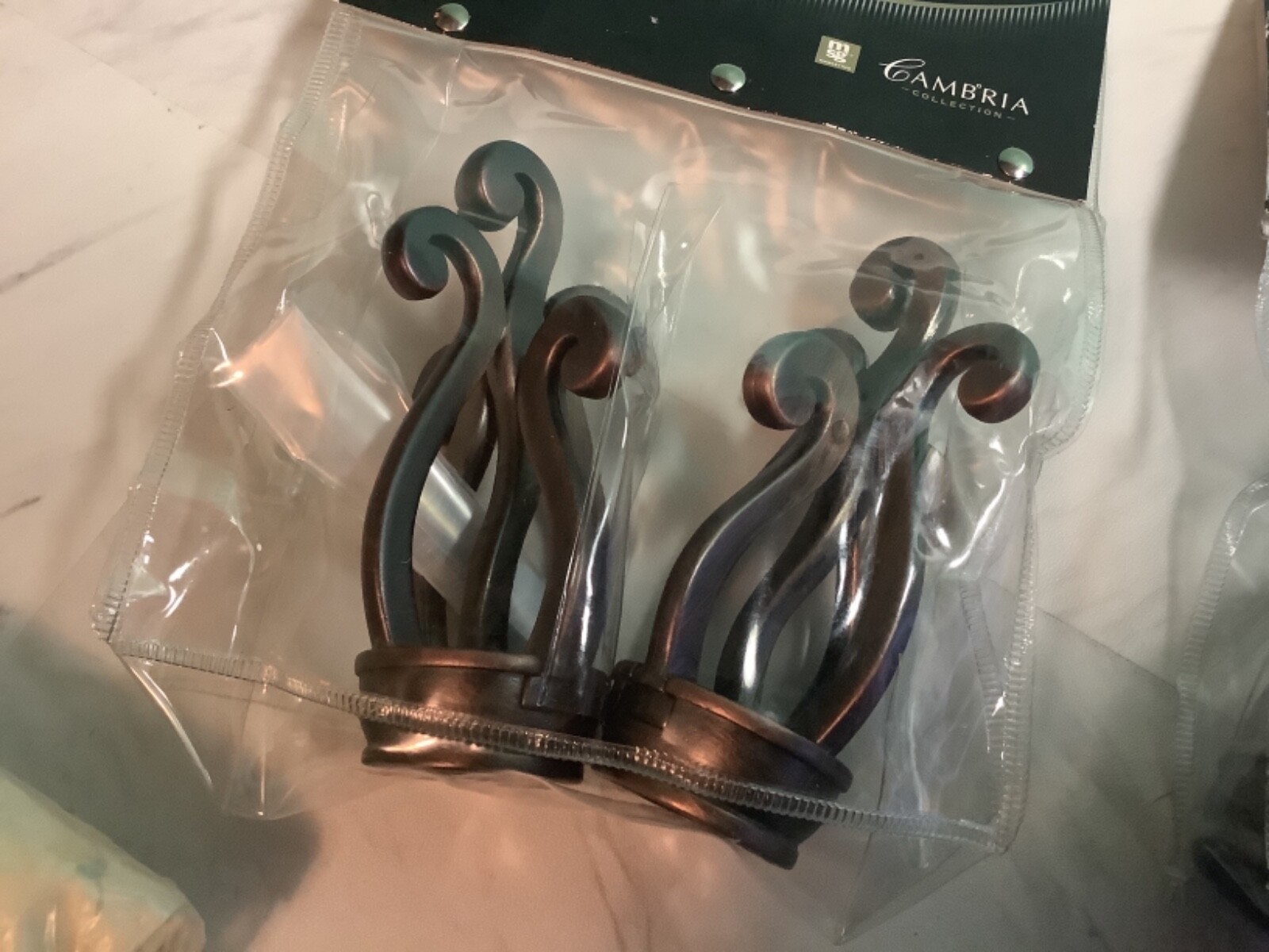 Cambria Metal Finials Two Set Of 2 Rubbed Bronze Color MSG NEW | eBay