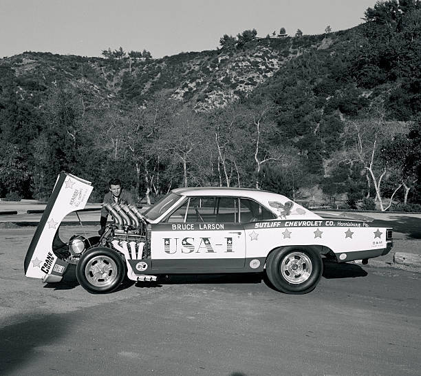 Bruce Larson & His Usa-1 Chevelle Drag Car 1967 1 Motor Racing Old ...