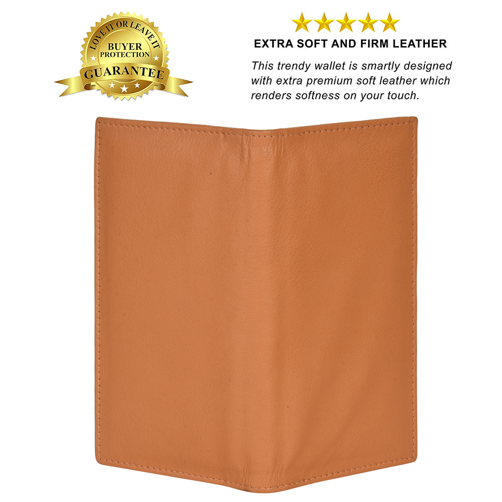 Leatherboss Genuine Leather Hand Crafted Checkbook Cover Top tear n ...