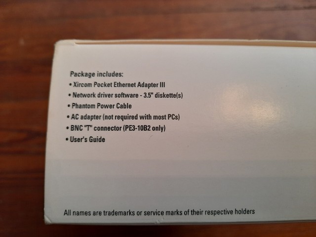 Xircom Pocket Ethernet 3 Adapter - PE310BT for sale online | eBay