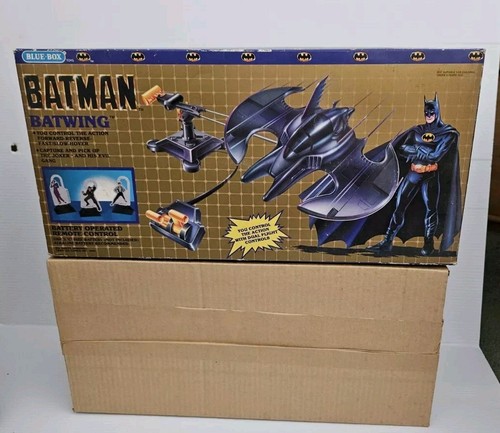 1989 Batman RC Batwing Blue Box Toys Battery Operated Remote Control ...
