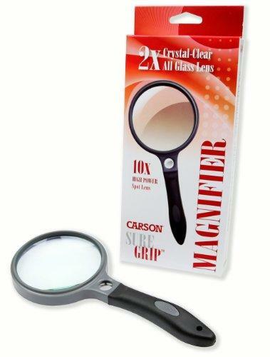 Carson® SureGrip 2x Soft-Grip Glass Magnifier with 10x Spot Lens (SG-10 ...