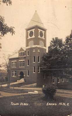 Epping New Hampshire Town Hall Street View Real Photo Antique Postcard ...